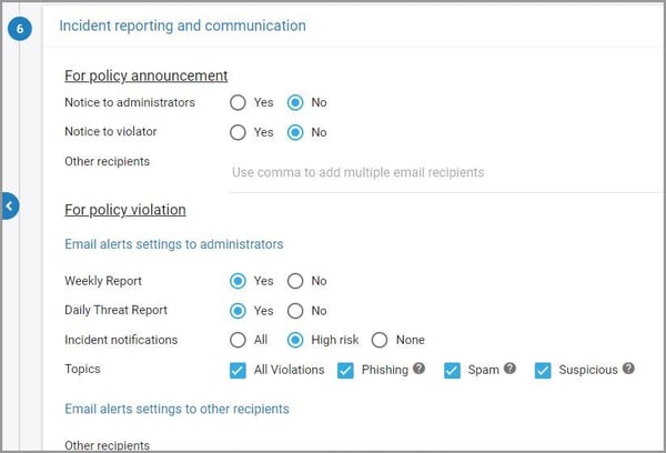 How to create and manage the phishing policy for Gmail?