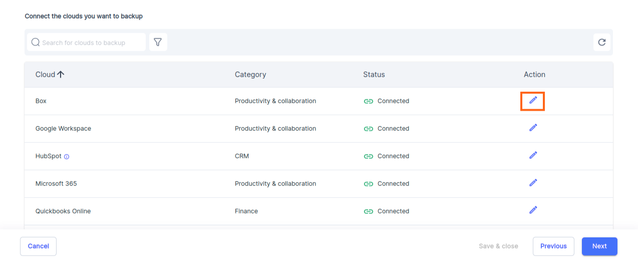 How to connect Box account(s) to the SysCloud backup application?