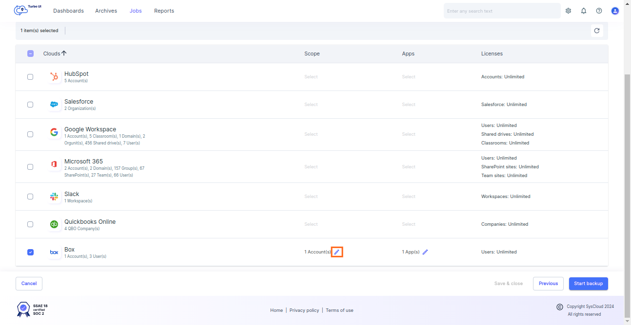 How to setup Box backup?