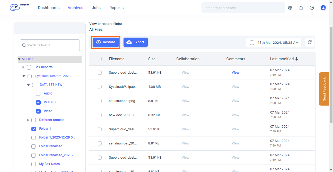 Restore Box folder(s)