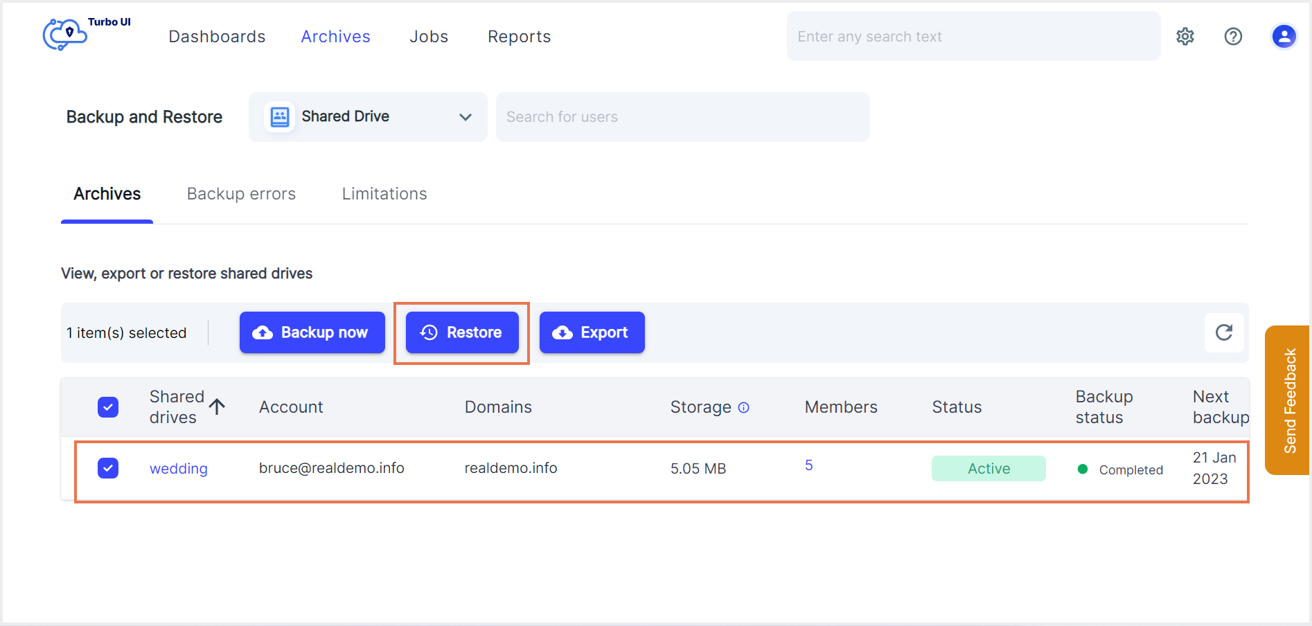 How can I restore a deleted shared drive to its original location using ...