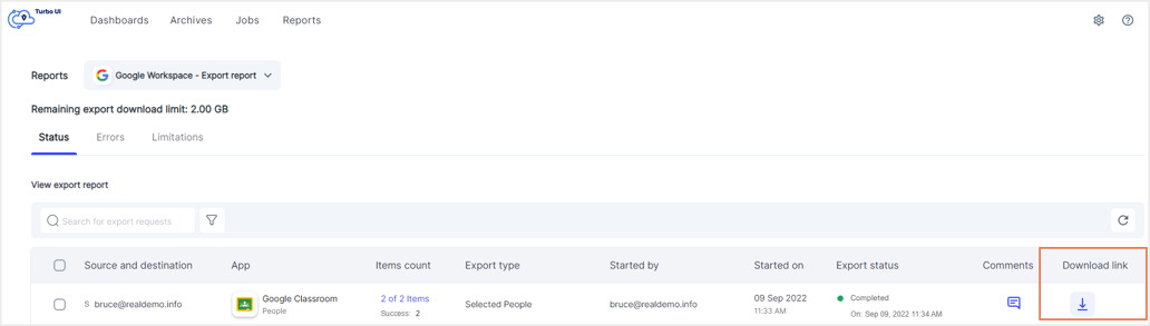 How to export People data in Google Classroom from the SysCloud backup ...