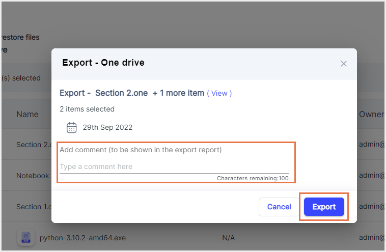 How to export a folder?
