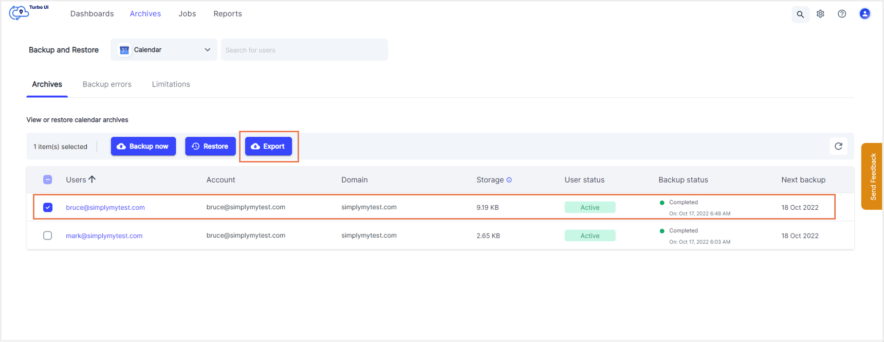 How to export the entire Outlook Calendar for a user?