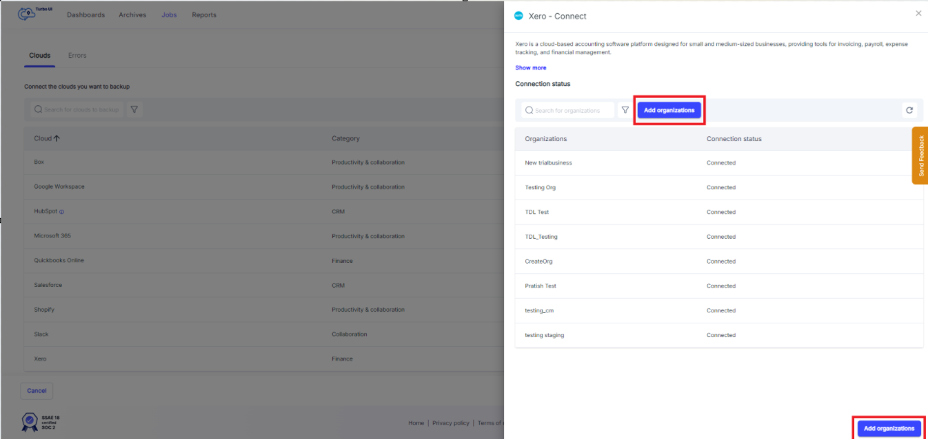 How to set up Xero backup