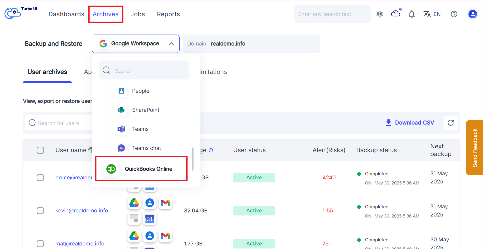 How to restore a QuickBooks Online list item from SysCloud backup?