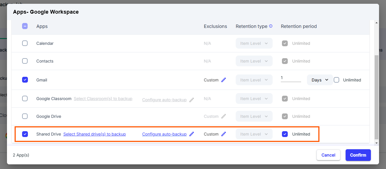 How to set up Google Workspace backup in the SysCloud backup application?
