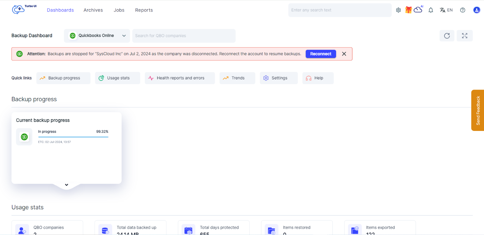 How to reconnect your QuickBooks Online account to the SysCloud backup ...