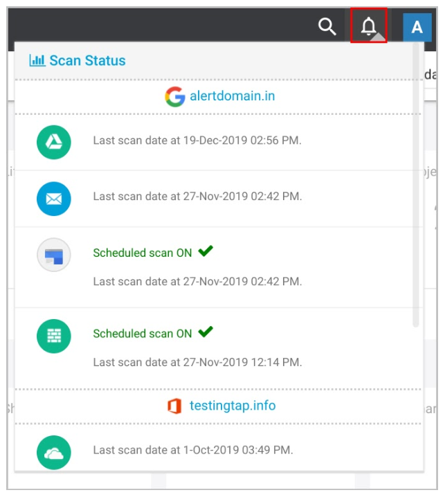 How do I check the progress of a policy scan?